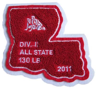 China Custom Chenille Sports Patches 3 Inch High Heat Cut Border for Jackets for sale