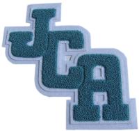 China Custom Chenille Sports Patches 3 Inch High Heat Cut Border for Jackets for sale