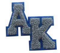 China Custom Chenille Embroidery Patches Non Woven Adhesive Back Letters 5cm for sale