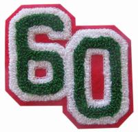 China Custom Chenille Embroidery Patches Non Woven Adhesive Back Letters 5cm for sale