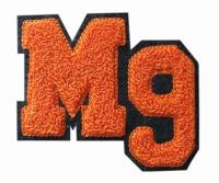 China Custom Chenille Embroidery Patches Non Woven Adhesive Back Letters 5cm for sale