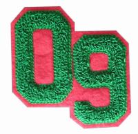 China Custom Chenille Embroidery Patches Non Woven Adhesive Back Letters 5cm for sale