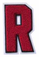 China Custom Chenille Patches Eco Friendly Non Toxic Iron On Embroidered Letters 5cm for sale