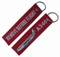 China Custom Embroidered Keychain Tag 150x25mm PMS Color Personalized Fabric Key Ring for sale