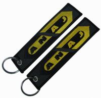 China Custom Embroidered Remove Before Flight Keychain Shrink Proof Washable Durable Promotional Gift for sale