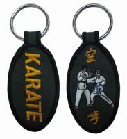 China Custom Embroidered Keychain 130x30mm Washable Fade Proof Polyester Logo for sale