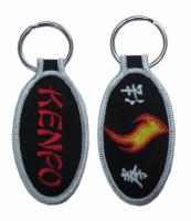 China Custom Embroidered Keychain 130x30mm Washable Fade Proof Polyester Logo for sale