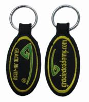 China Custom Embroidered Keychain 130x30mm Washable Fade Proof Polyester Logo for sale