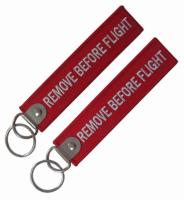 China Red Blue Remove Before Flight Tag  130*30MM Attached With Metal Ring for sale