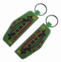 China Promotion Gift Embroidered Keychain  Simple Design Embroidered Key Tags for sale