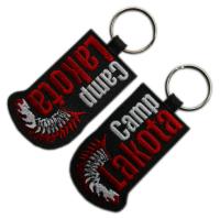 China Promotion Gift Embroidered Keychain  Simple Design Embroidered Key Tags for sale