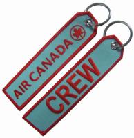 China Custom Embroidered Keychain with Metal Ring 130x30mm Pilot Cabin Crew Gift for sale