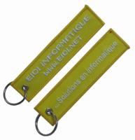 China Custom Embroidered Keychain 130x30mm Washable Dry Cleanable Shrink Proof for sale