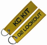 China Custom Embroidered Keychain 130x30mm Washable Dry Cleanable Shrink Proof for sale