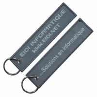 China Custom Embroidered Keychain 130x30mm Washable Dry Cleanable Shrink Proof for sale
