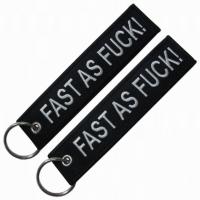 China Custom Embroidered Keychain 130x30mm Washable Durable Polyester Promotional Gift for sale