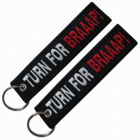 China Custom Embroidered Keychain 130x30mm Washable Durable Polyester Promotional Gift for sale