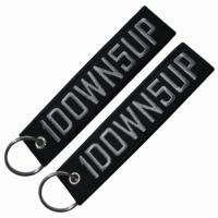 China Custom Embroidered Keychain 130x30mm Washable Durable Polyester Promotional Gift for sale