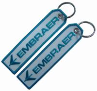 China Custom Embroidered Remove Before Flight Keychain Tag 130x30mm Durable for sale