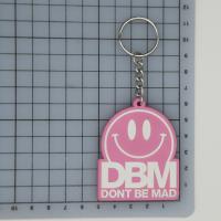 China Custom Smile Face Rubber Keychain 2D 3D Logo Promotional Gift 100pcs MOQ for sale