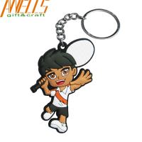 China Custom Shape PVC Key Chain 55mm High Waterproof Easy Clean Promotional Keychain for sale