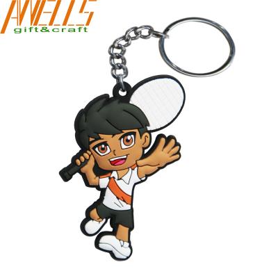 China Custom Shape PVC Key Chain 55mm High Waterproof Easy Clean Promotional Keychain for sale