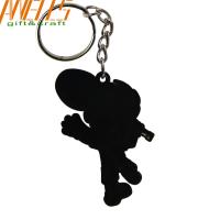 China Custom Shape PVC Key Chain 55mm High Waterproof Easy Clean Promotional Keychain for sale