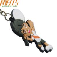 China Custom Shape PVC Key Chain 55mm High Waterproof Easy Clean Promotional Keychain for sale
