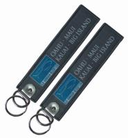 China Custom Woven Fabric Keychain Luggage Tag 130x30mm Personalized Logo for sale