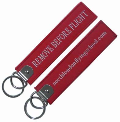 China Custom Woven Fabric Keychain 130x30mm Personalized Logo Promotional Gift for sale