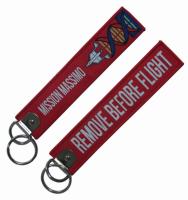 China Custom Woven Fabric Keychain 130x30mm Personalized Logo Promotional Gift for sale