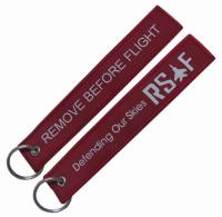 China Flat Appearance Motorcycle Fabric Keychain Embroidered Name Keychain for sale