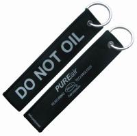 China Commemorative Custom Woven Keychain  Full embroidery Shrink Proof for sale