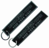 China Commemorative Custom Woven Keychain  Full embroidery Shrink Proof for sale