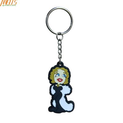 China Custom Double Sided PVC Rubber Keychain 3D Flexible Promotional Zip Puller 2-8mm Thick for sale