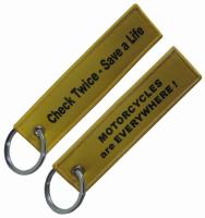 China Promotion Design Embroidered Fabric Keychain With Split Ring And Eyelet for sale