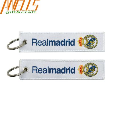 China Custom Woven Keychain 130x30mm No Shrinking Eco Friendly Travel Souvenir for sale