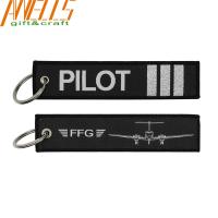 China Custom Woven Double Side Keychain 100pcs MOQ Polyester Fabric Promotional Keyring for sale