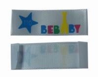 China Custom Damask Woven Clothing Labels Eco Friendly 100D Polyester Garment Tags for sale