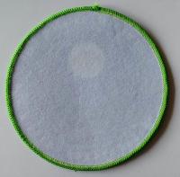 China Custom Dye Sublimation Patch Large Round Fabric Badge Iron On Heat Transfer 8cm for sale
