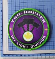 China Custom Dye Sublimation Patch Large Round Fabric Badge Iron On Heat Transfer 8cm for sale