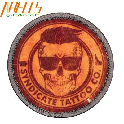 China Custom Sublimation Hat Patches Iron On Heat Transfer Patches 100pcs MOQ for sale