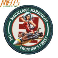 China Custom Sublimation Heat Transfer Patches Washable Polyester 300 DPI Velcro Backing for sale