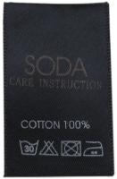 China Custom Woven Clothes Labels End Center Fold Neck Labels 1000 Pcs per Pack for sale