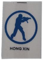 China Custom Woven Clothes Labels End Center Fold Neck Labels 1000 Pcs per Pack for sale