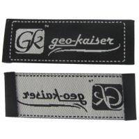 China Custom Damask Woven Clothing Labels 100% Polyester Sew On 50x20mm Size for Garment Branding for sale