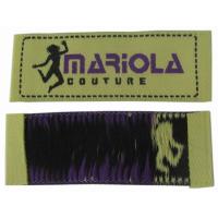 China Custom Damask Woven Clothing Labels 100% Polyester Sew On 50x20mm Size for Garment Branding for sale