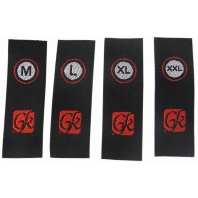 China Custom Woven Clothes Label High Density Merrow Border 1000 PCS Polyester Yarn for sale