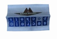 China Smooth Appearance Woven Garment Labels Custom Size  Heat Cut Border for sale