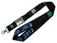 China Custom Logo Printed Lanyard 2.5cm Width Heat Press ID Card Holder for Conference for sale